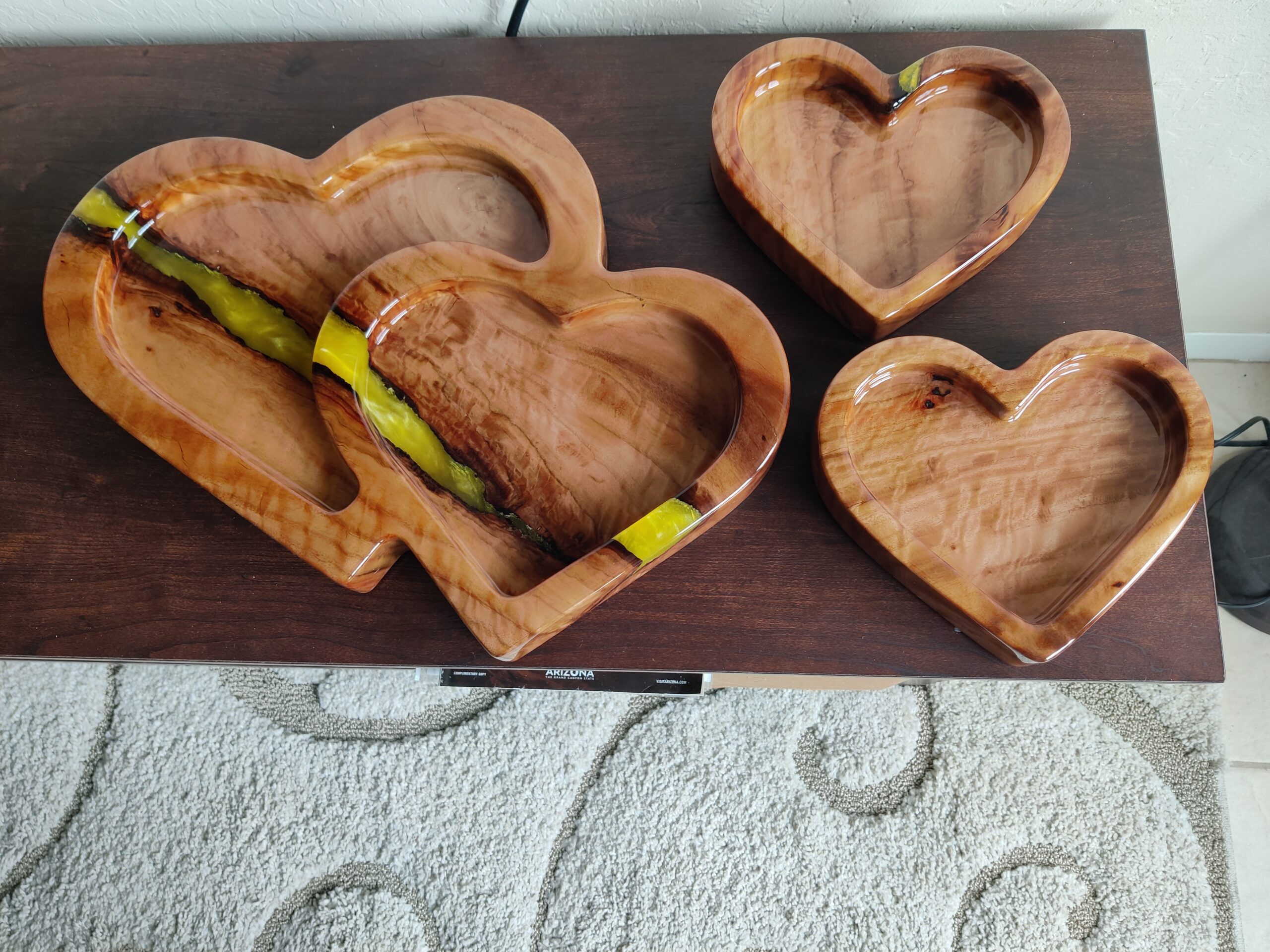 Two Hearts Tray Set - Desert Wood and Resin LLC