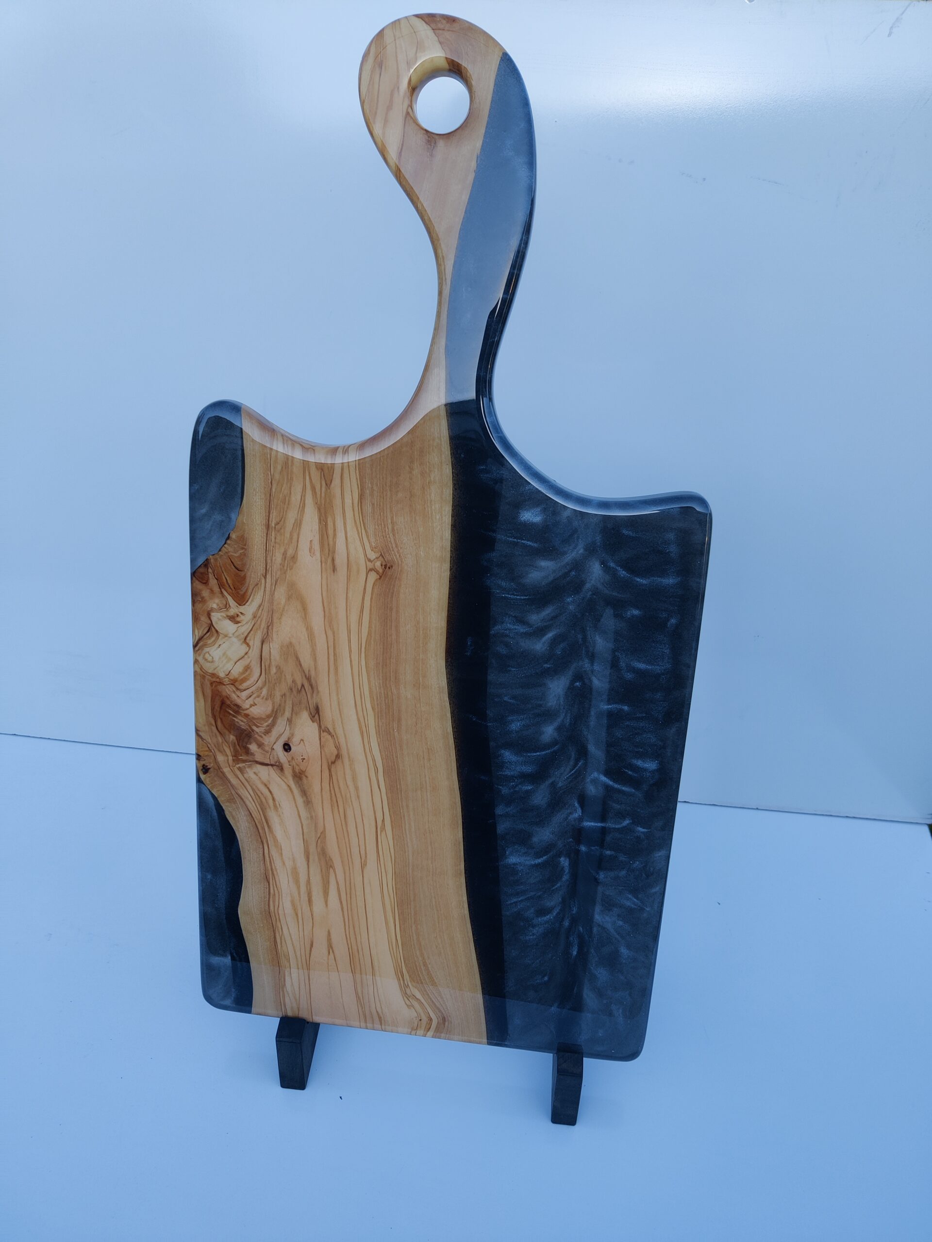 Olive and Black Semi-Opaque Epoxy Serving Tray - Desert Wood and Resin LLC